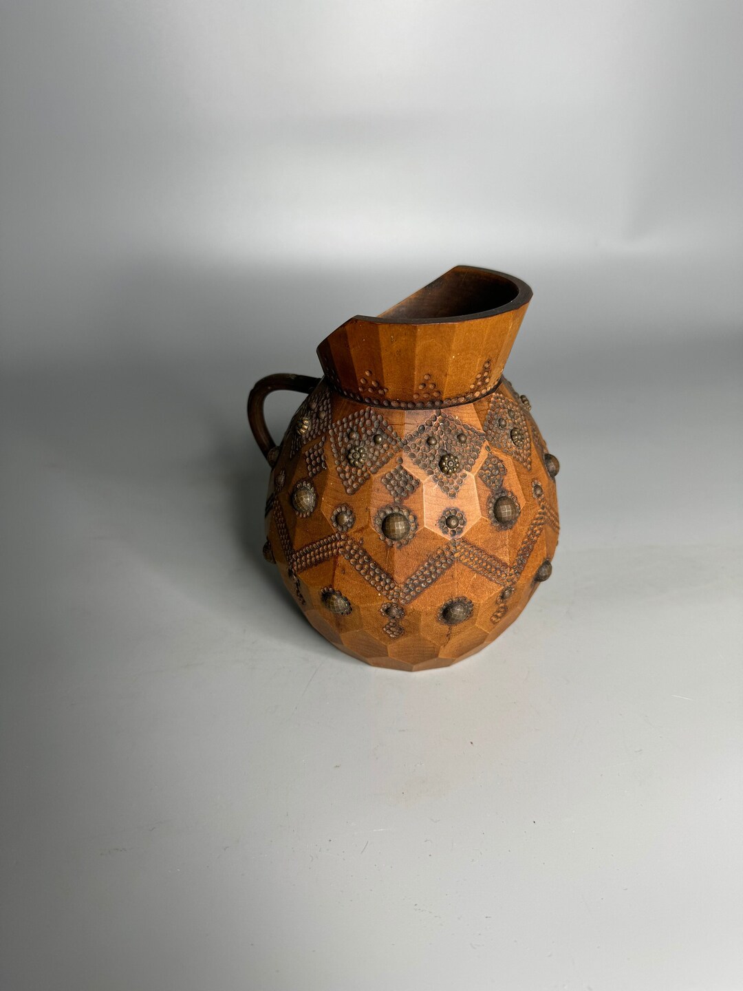 French Vintage Carved Wooden Water Pitcher Kitchenware From the 1940's ...