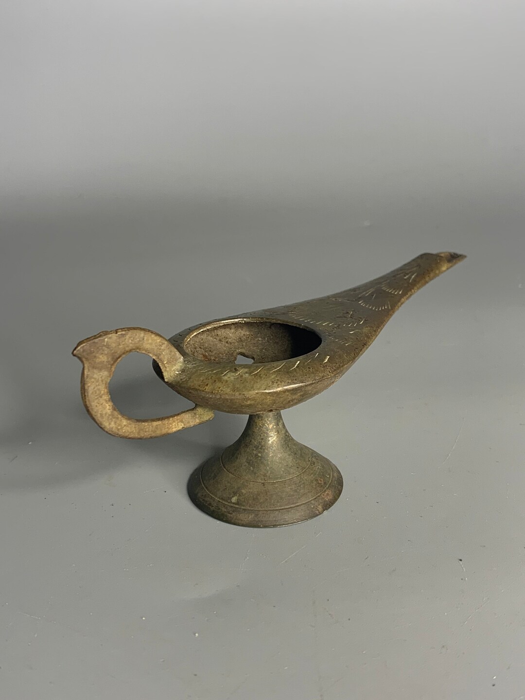 French Vintage Brass Color Metal Genie Lamp Probably Candle Stick ...