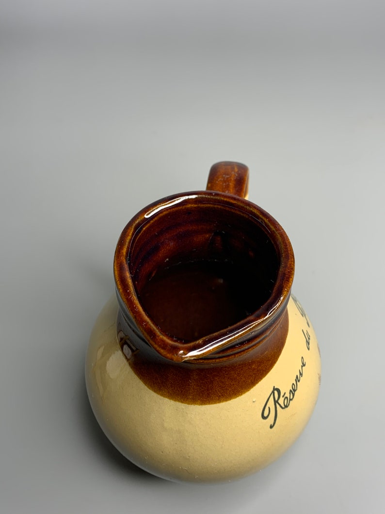 French Vintage Ceramic Pottery Small Water Pitcher Reserve Du Patron ...