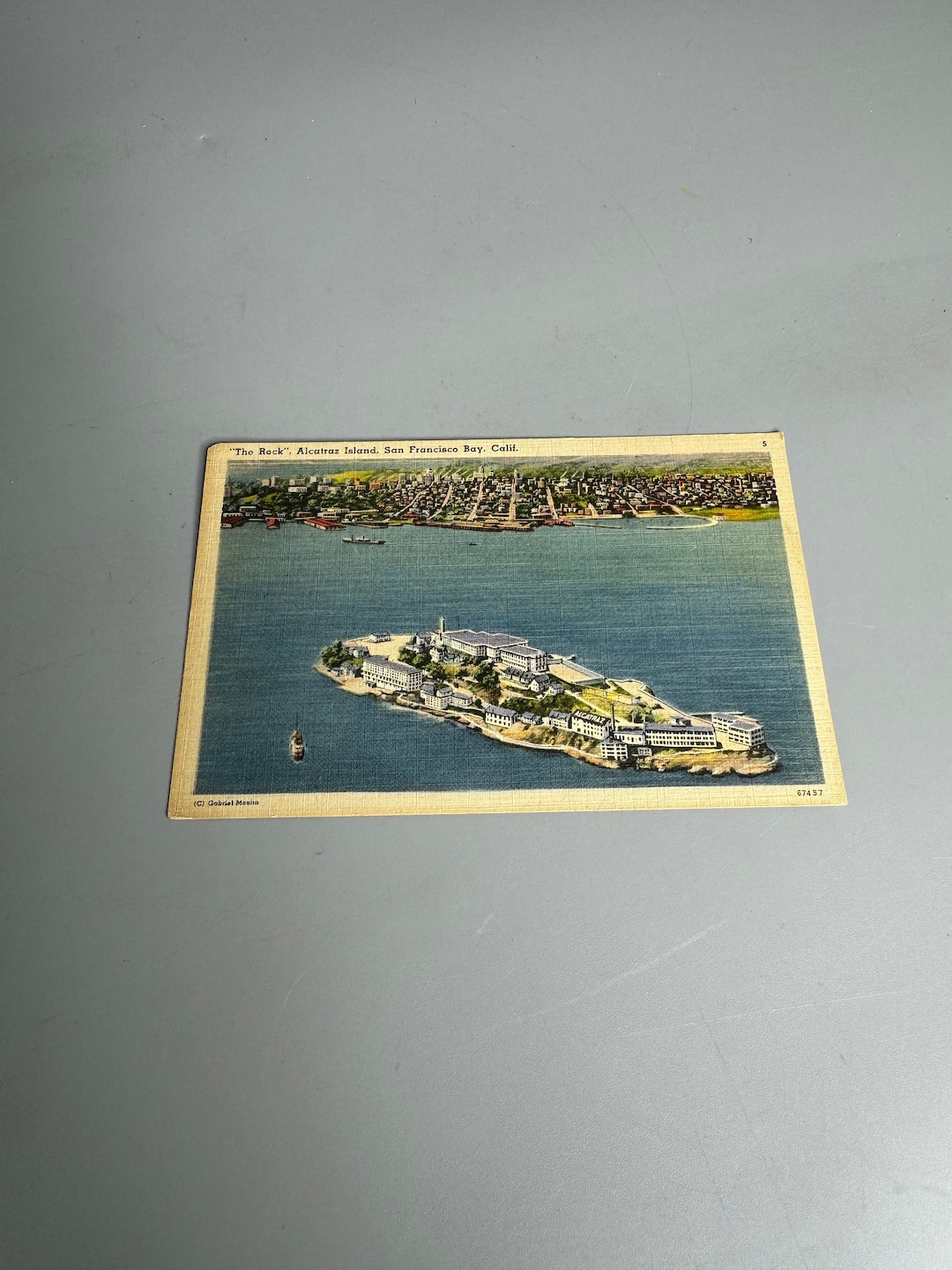 French Vintage Postcard "the Rock" Alcatraz Island - San Francisco Bay ...