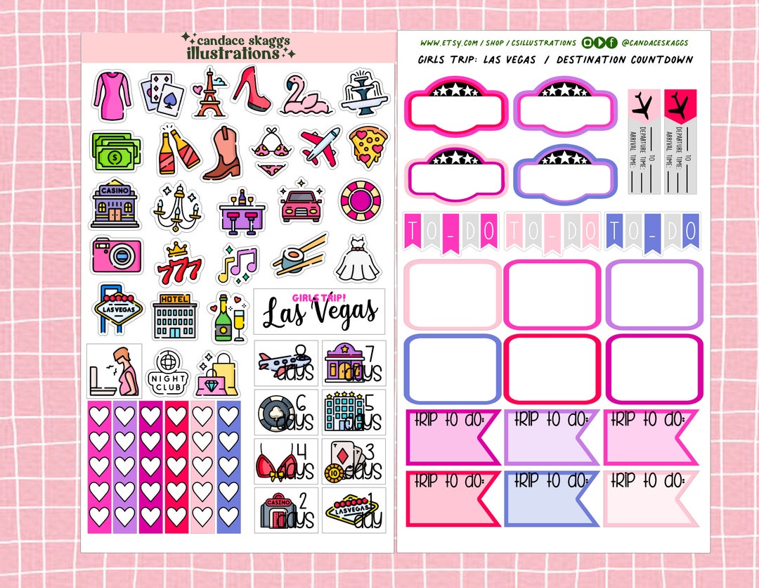 Girls Trip Las Vegas Destination Countdown Planner Stickers - Etsy