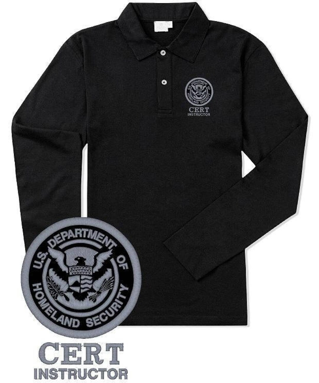 CERT INSTRUCTOR Homeland Security Polo L/S Embroidered #724 - Etsy