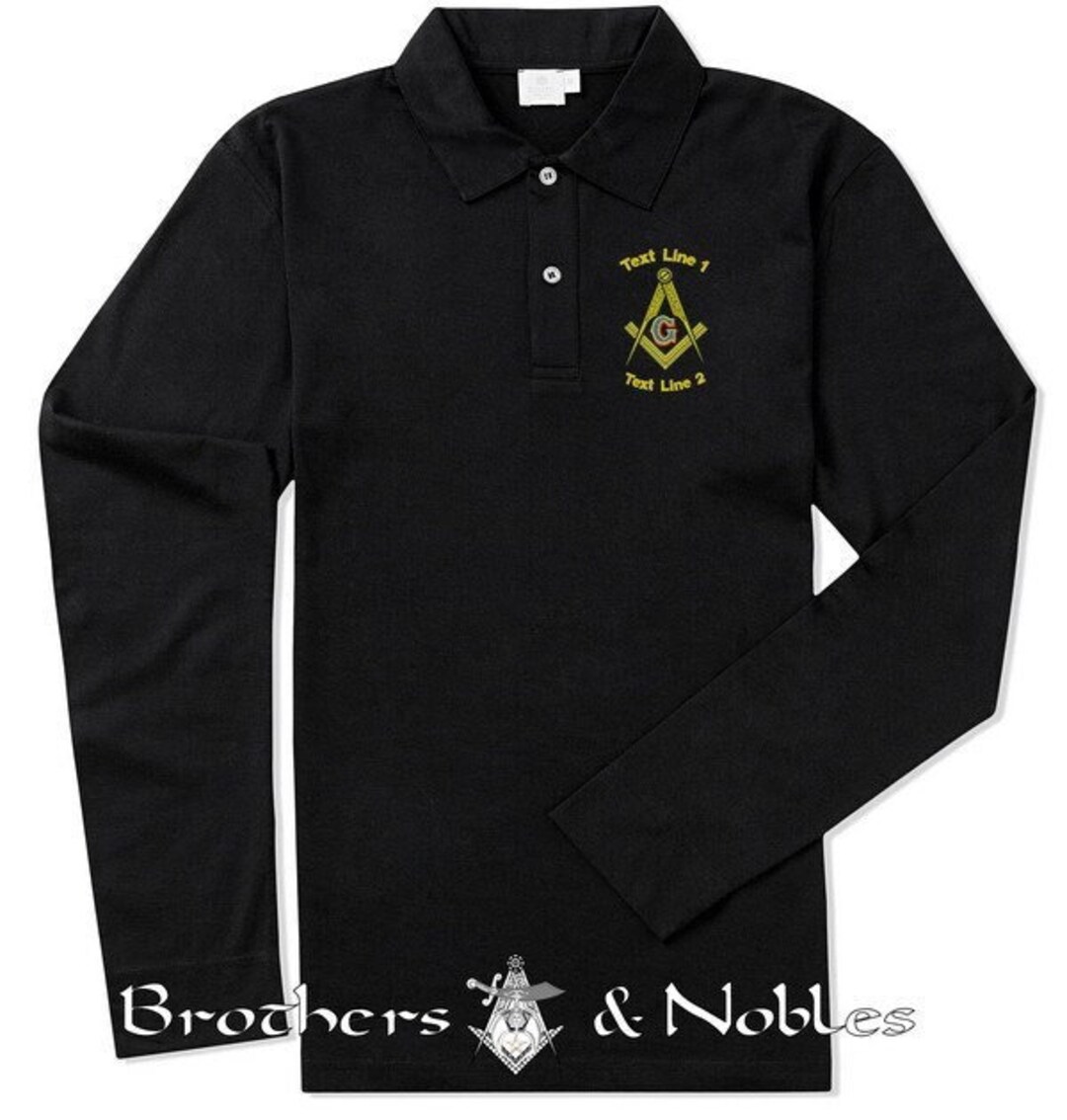 Mason Masonic Embroidered Long Sleeve Polo Shirt #792 - Etsy