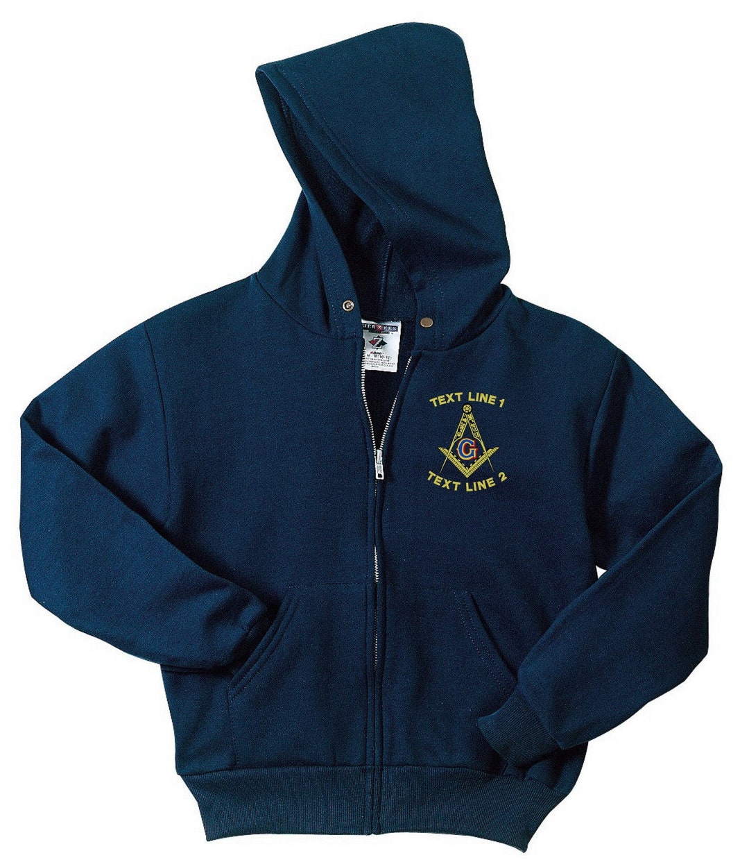 Masonic / Mason Fleece Full Zip Hoodie Embroidered #089-993 - Etsy