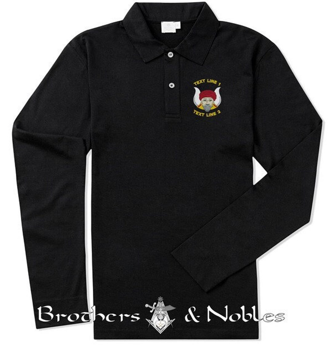 Grotto Masonic Embroidered Long Sleeve Polo Shirt #825 - Etsy