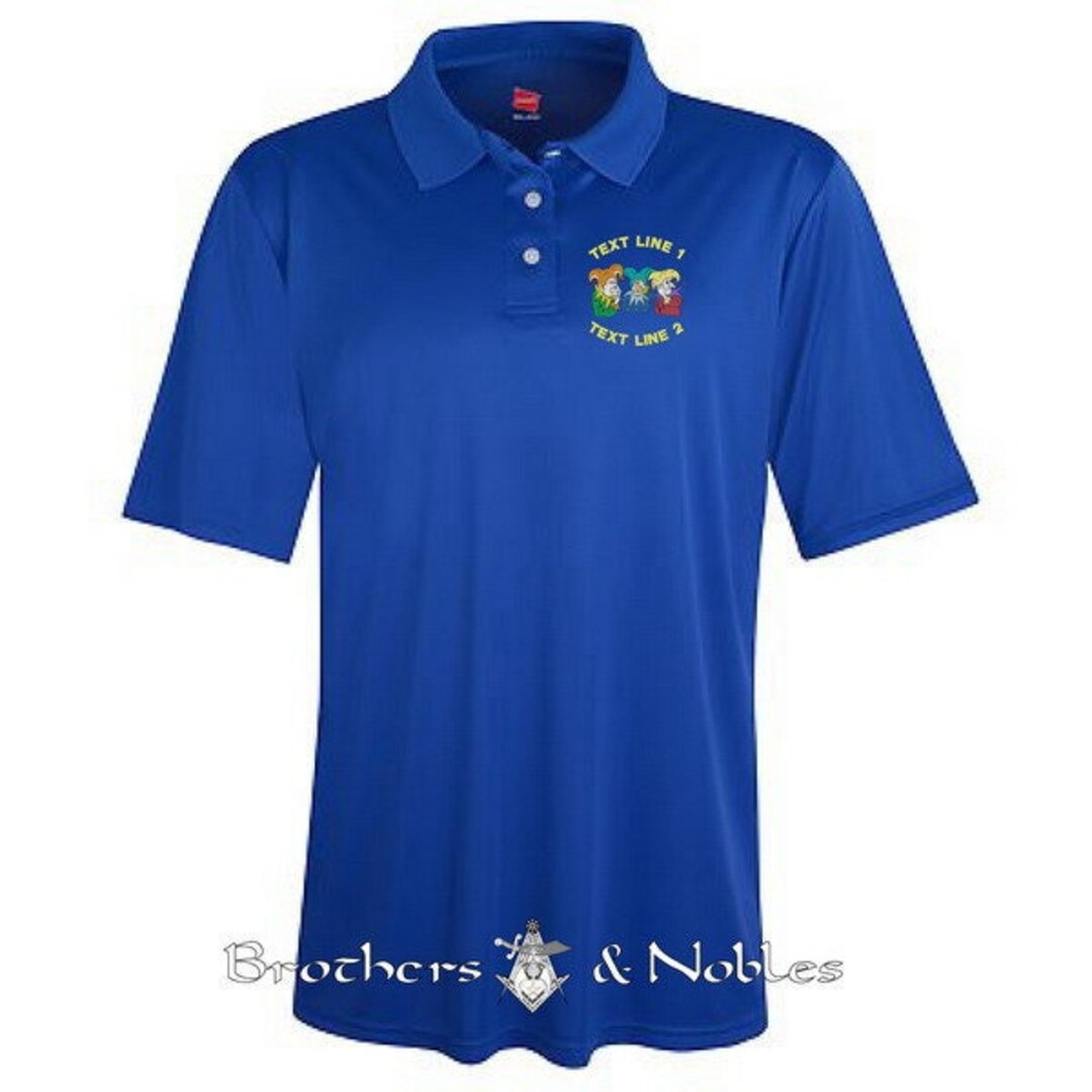 ROJ Royal Order of Jesters Embroidered Polyester Moisture Wicking Polo ...