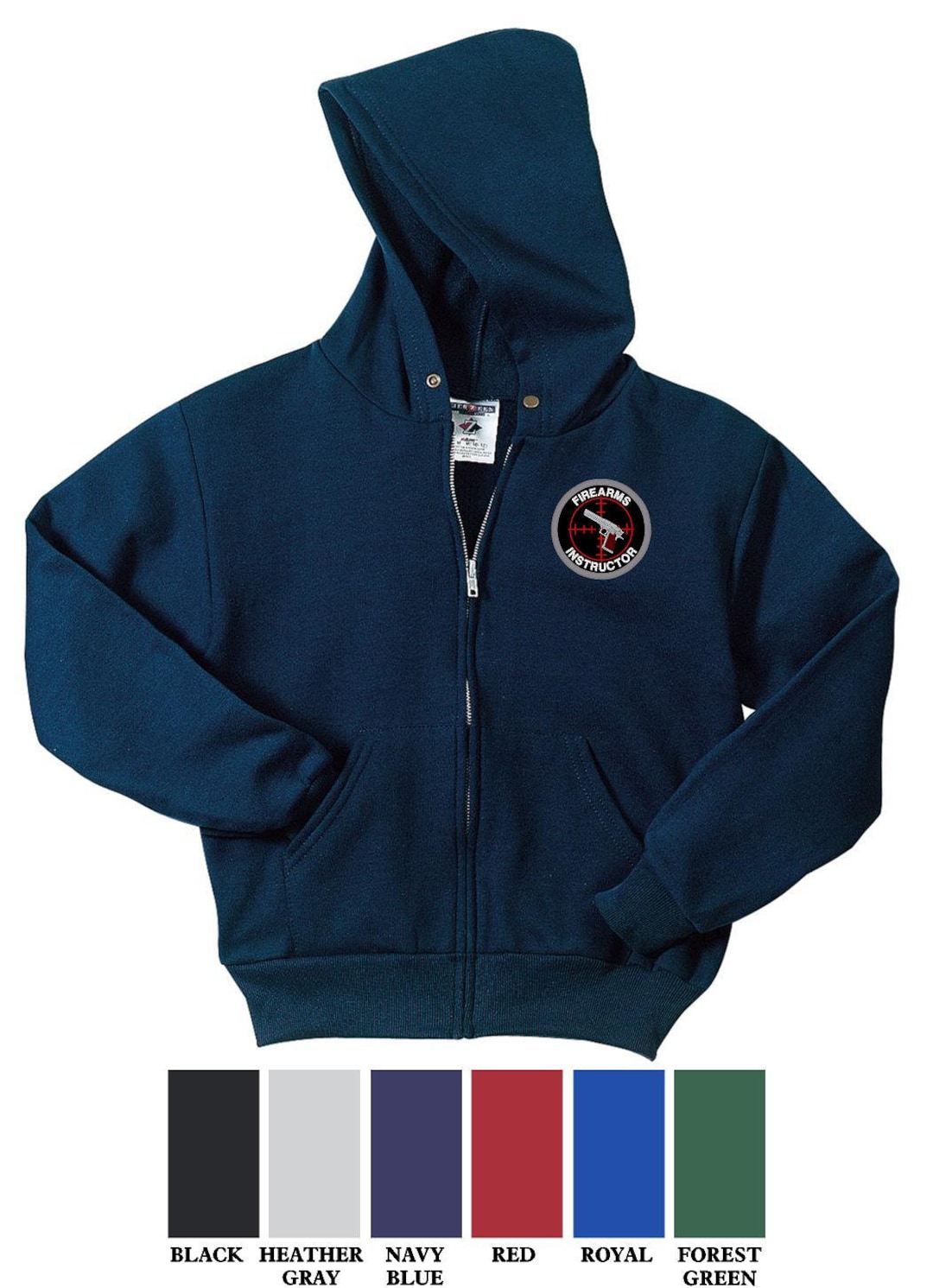 Firearms Instructor Fleece Full Zip Hoodie Embroidered #993-592 - Etsy