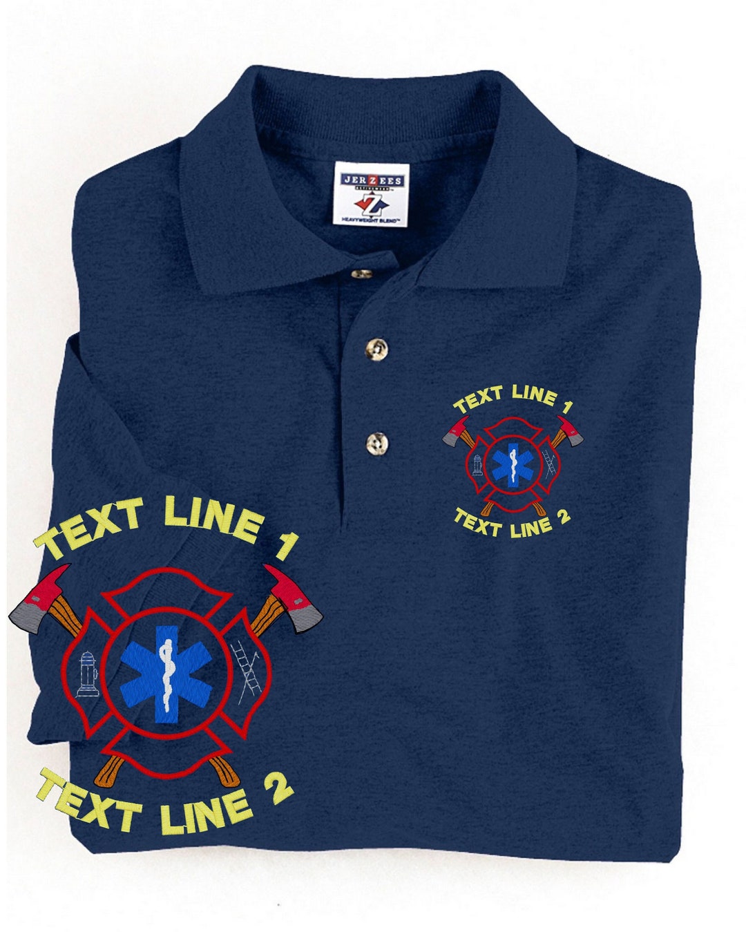 Firefighter Rescue EMS Maltese Cross Embroidered Polo Shirt #109 - Etsy