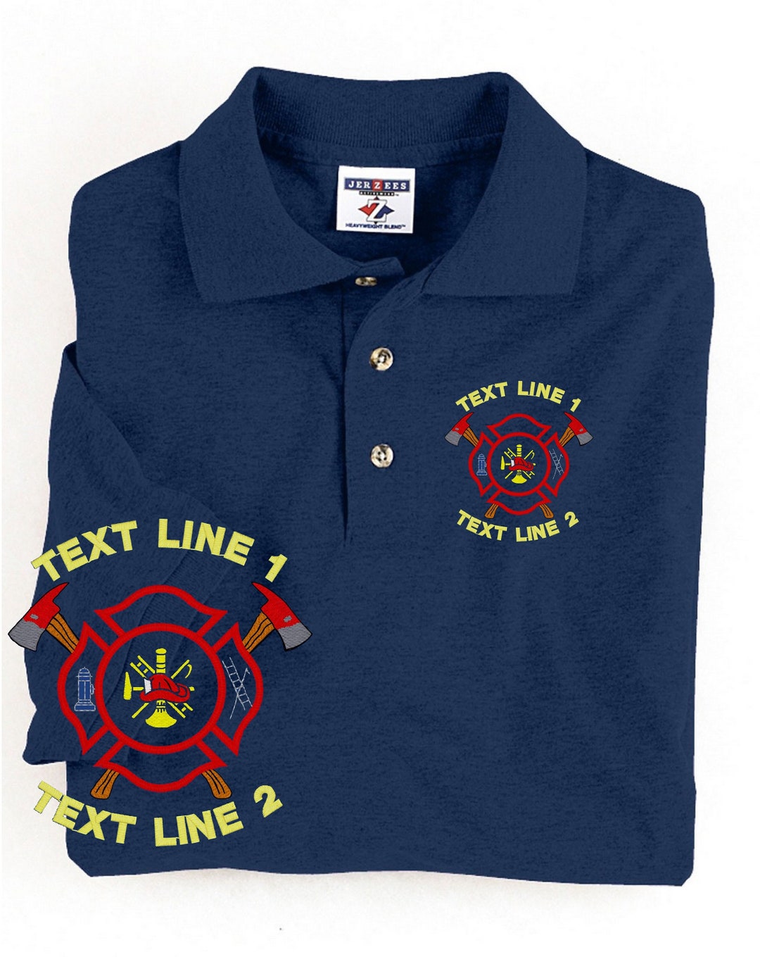 Firefighter Rescue EMS Maltese Cross Embroidered Polo Shirt #108 - Etsy