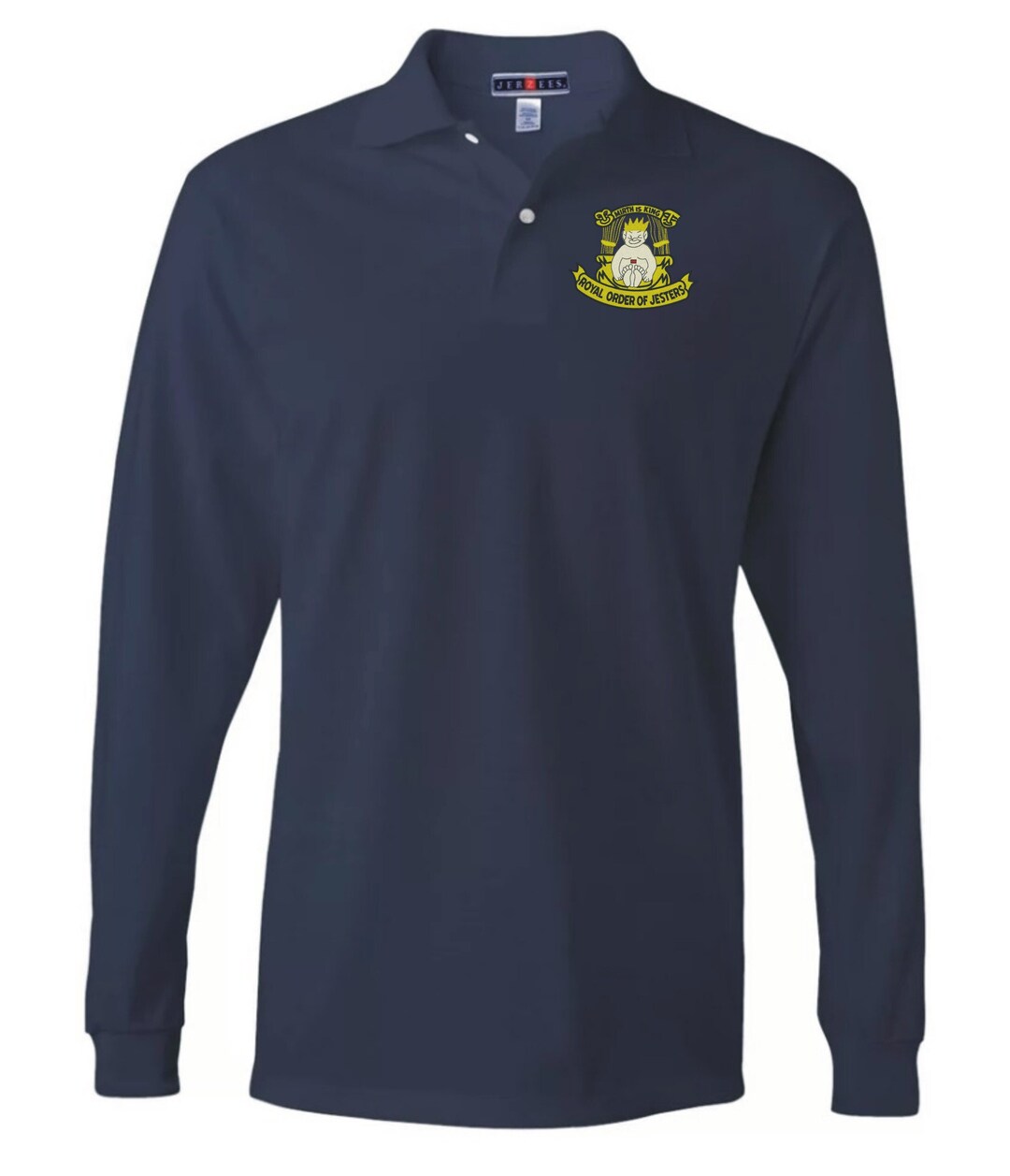 ROJ MIRTH Royal Order of Jesters Embroidered Long Sleeve Polo Shirt ...