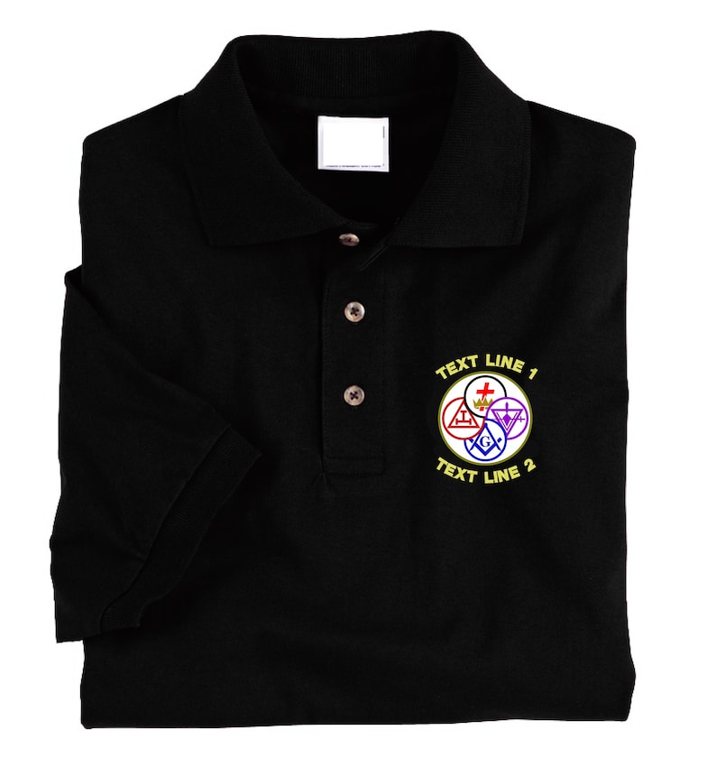 York Rite Embroidered Polo Shirt #908 Mason Masonic Garment - Etsy