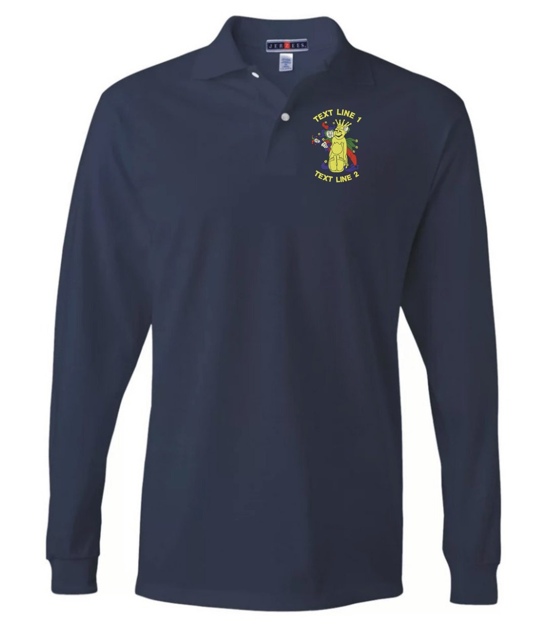 ROJ MIRTH Royal Order of Jesters Embroidered Long Sleeve Polo Shirt ...