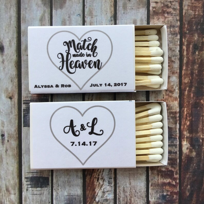 Matchbox Favors Heart Matchbox Favors the Perfect Match - Etsy
