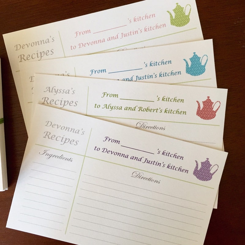 Personalized Recipe Cards - Etsy