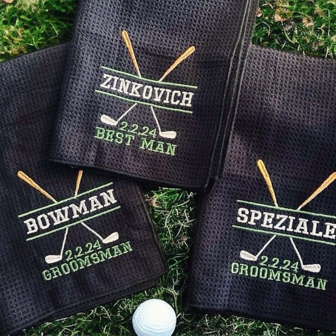 Groomsman Golf Towels - Personalized Embroidered Golf Towel - Best Man ...