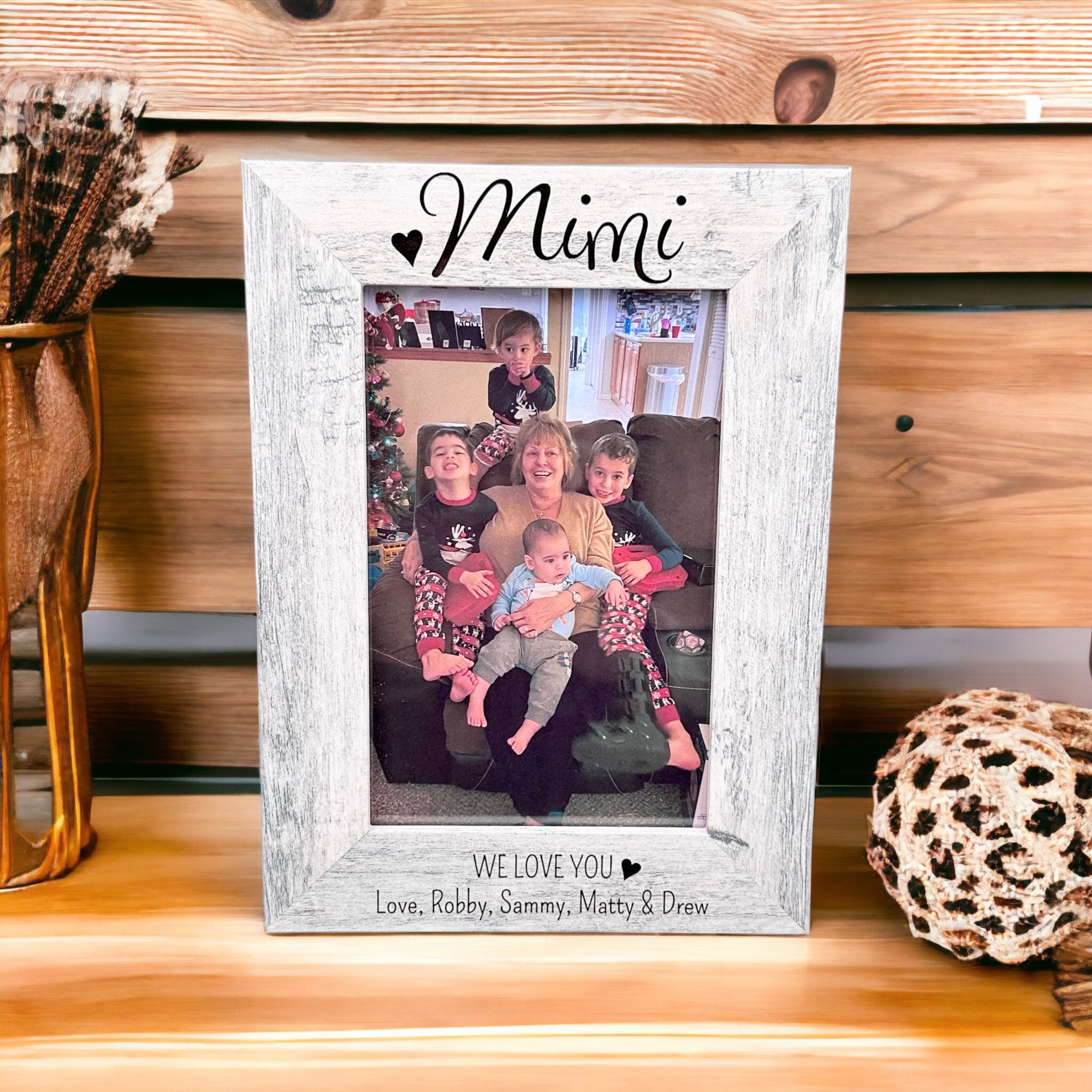 Personalized Mimi Engraved Wooden Picture Frame - Custom Grandparent ...