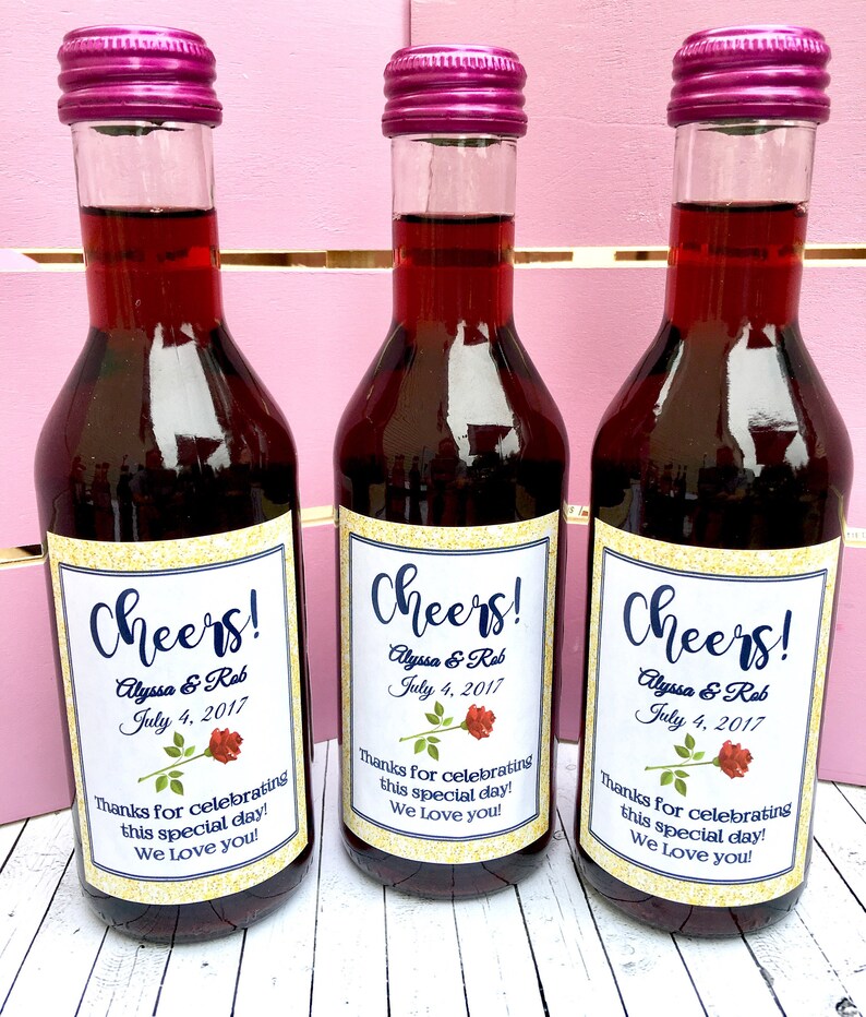 Navy and Gold Glitter Wine Bottle Labels: Customizable Cheers Tags - Etsy
