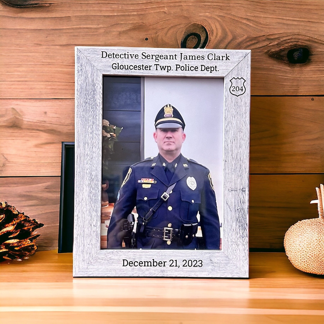 Police Engraved Frame - Laser Engraved Personalized Detective Wooden ...
