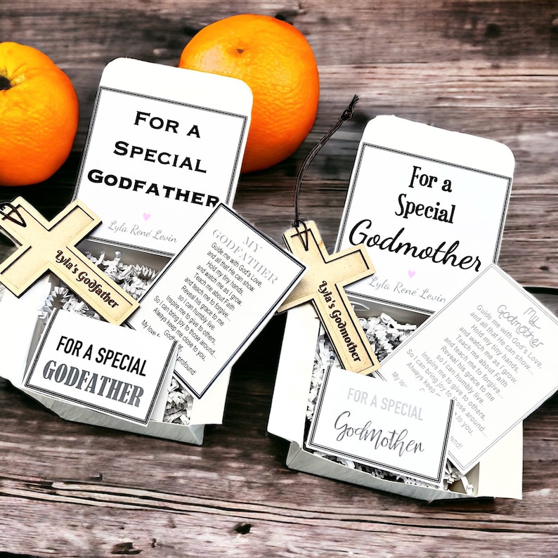 Personalized Godfather Gift Box Set: Engraved Prayer Cross - Etsy