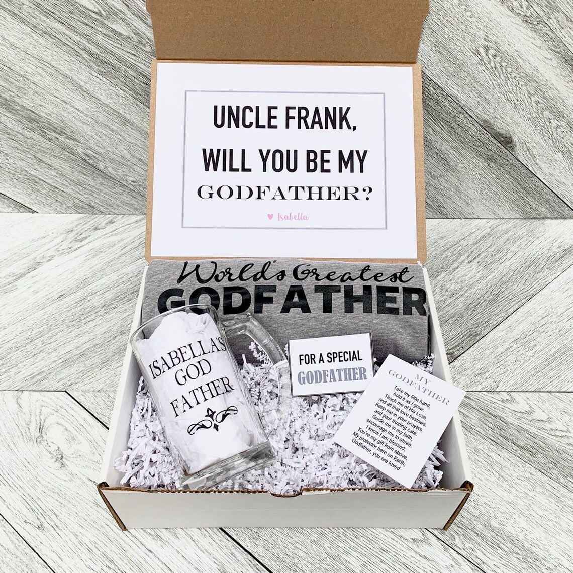Godfather Box Personalized Godfather Gift Will You Be My - Etsy