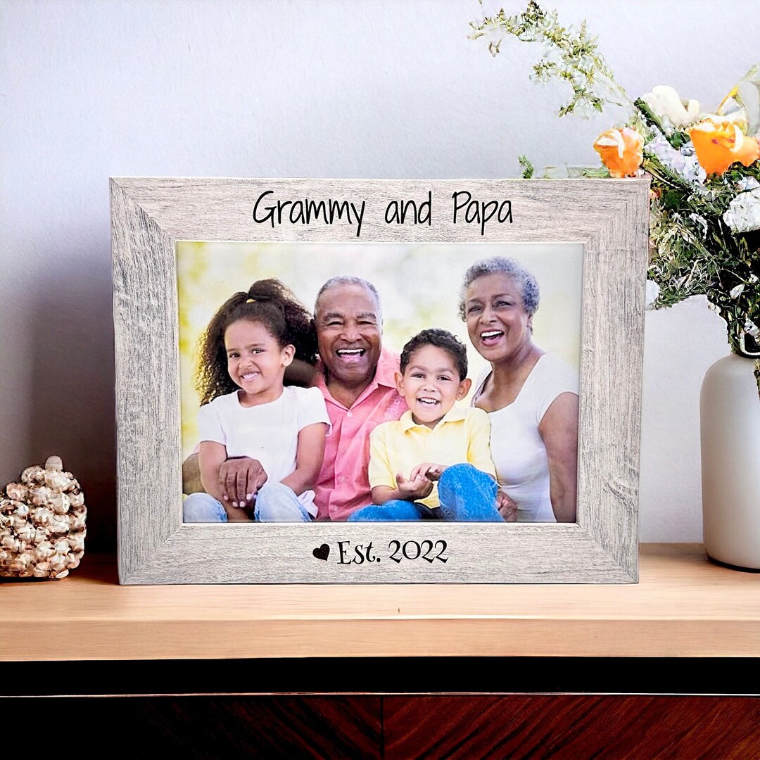 Grammy and Poppy Engraved Frame - Laser Engraved Personalized Wooden ...