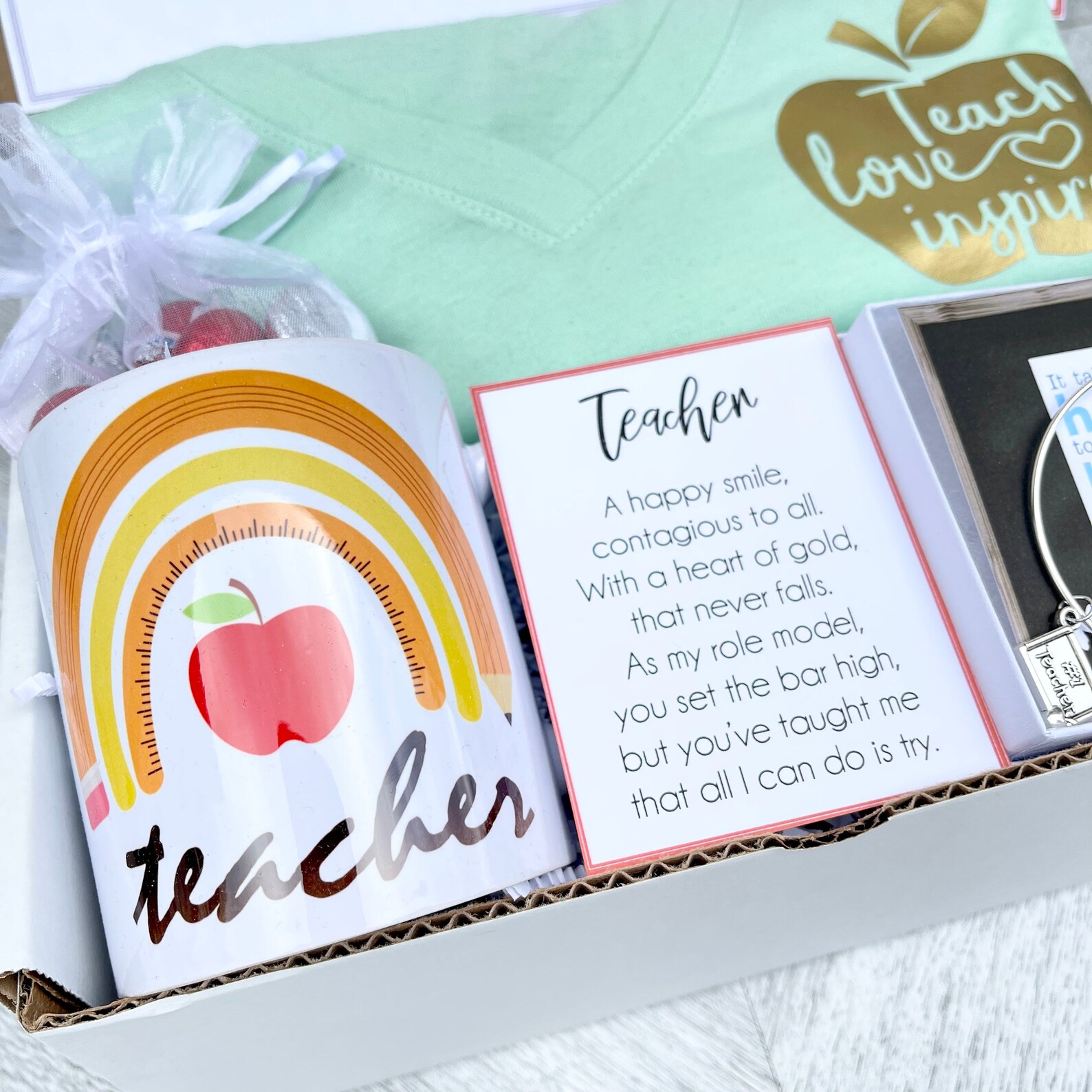 Teacher Gift Box - Personalized Teacher Gift - Teacher Gift Set With ...