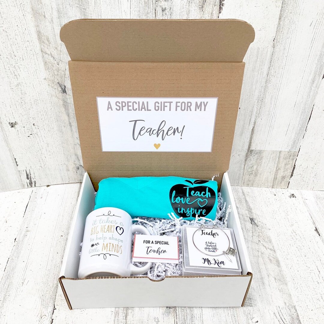 Teacher Gift Box - Personalized Teacher Gift - Teacher Gift Set With ...