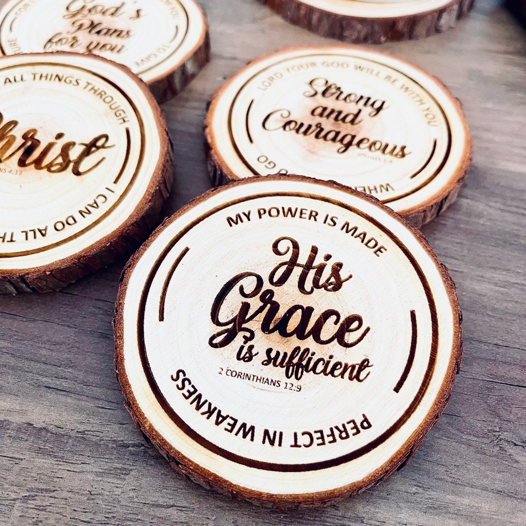 Christian Coasters - Wood Engraved - Coasters With Christian Sayings ...
