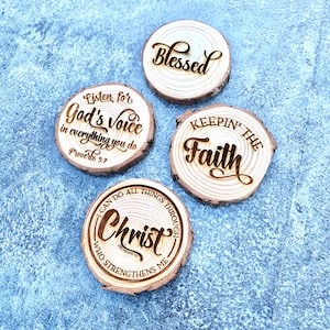 Christian Coasters Wood Engraved Coasters With Christian Sayings and ...