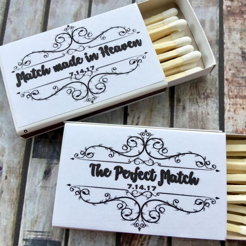 Match Favor Labels Matchbox Favors the Perfect Match - Etsy