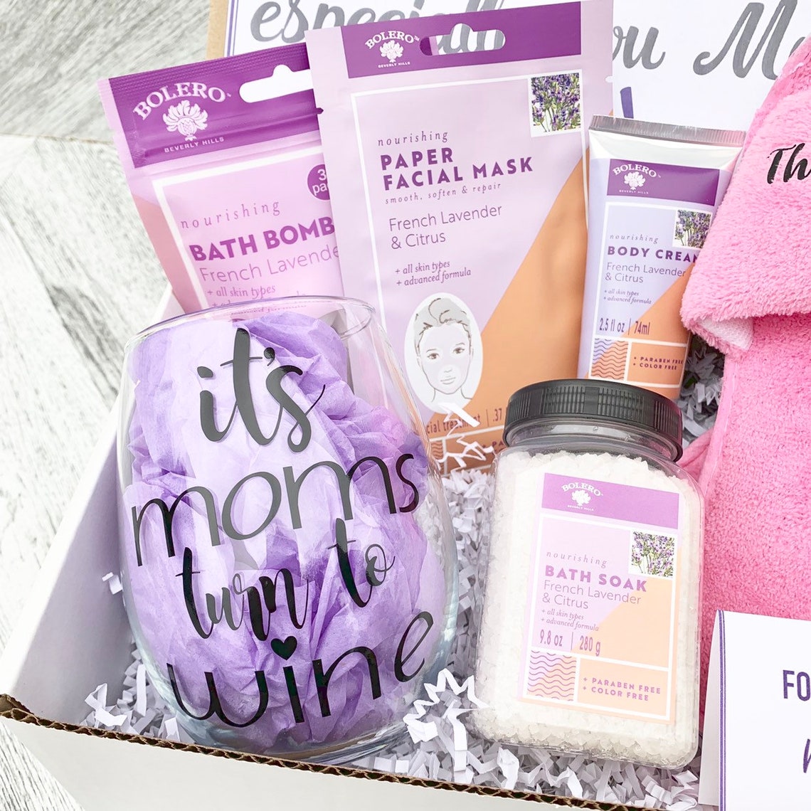 Mom Spa Gift Set Pamper Yourself Spa Gift Box With French - Etsy