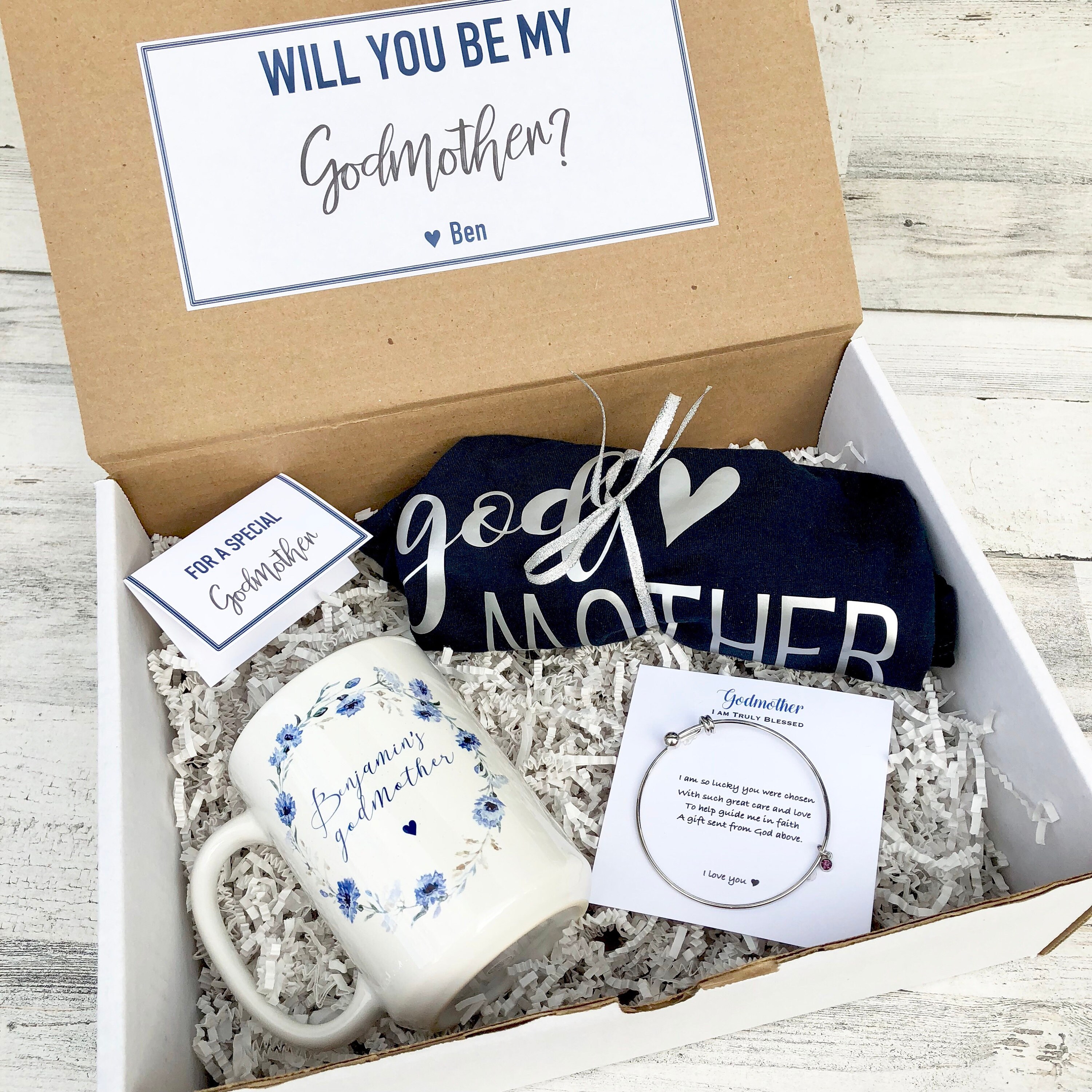 Godmother Box - Personalized Godmother Gift - Will you be My Godmother Box
