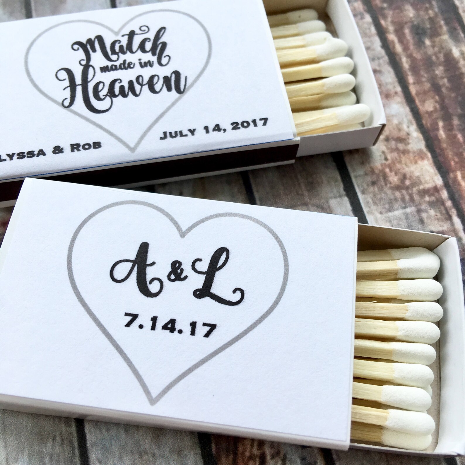 Matchbox Favors Heart Matchbox Favors the Perfect Match - Etsy