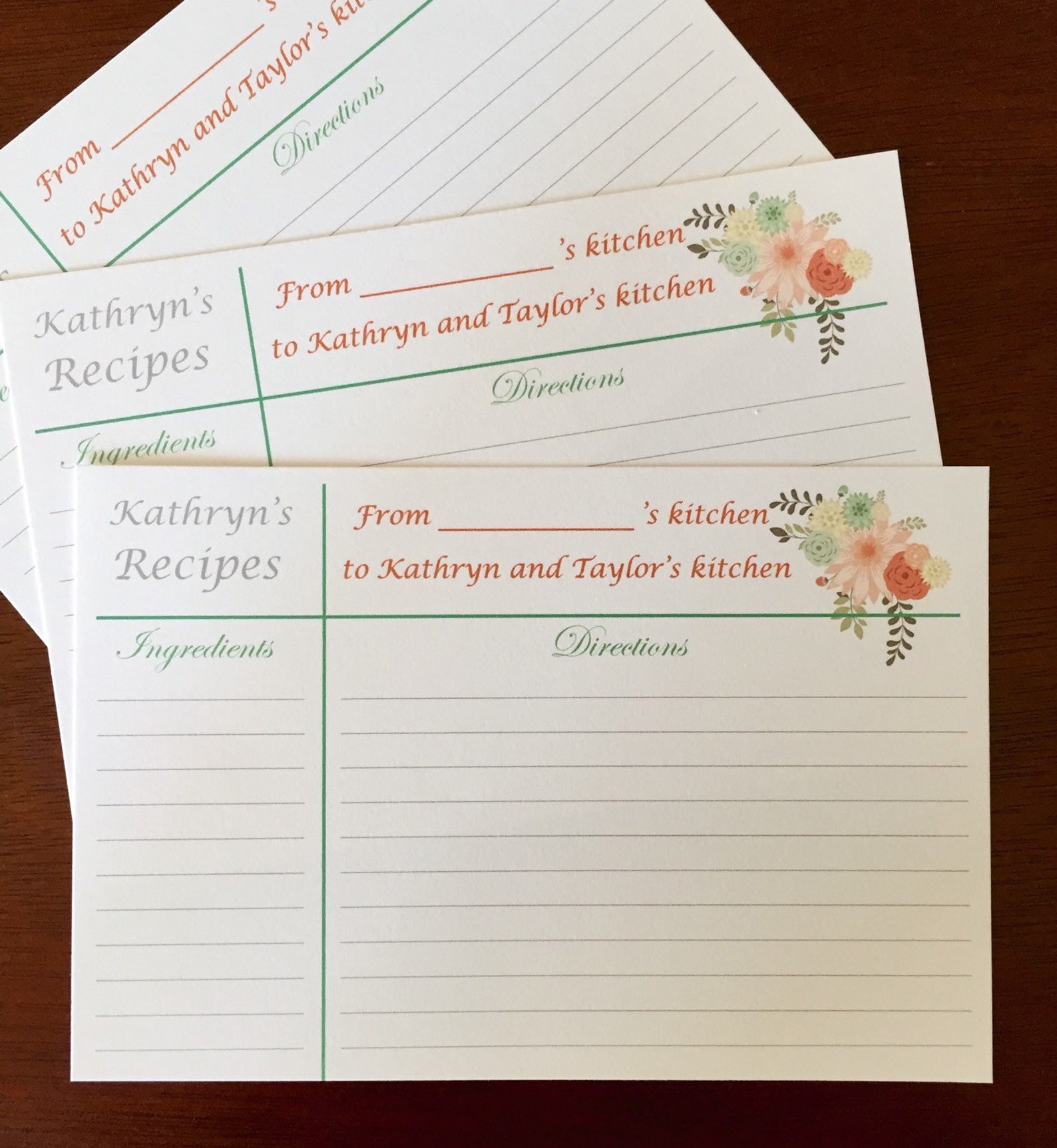 Personalized Recipe Cards | Etsy