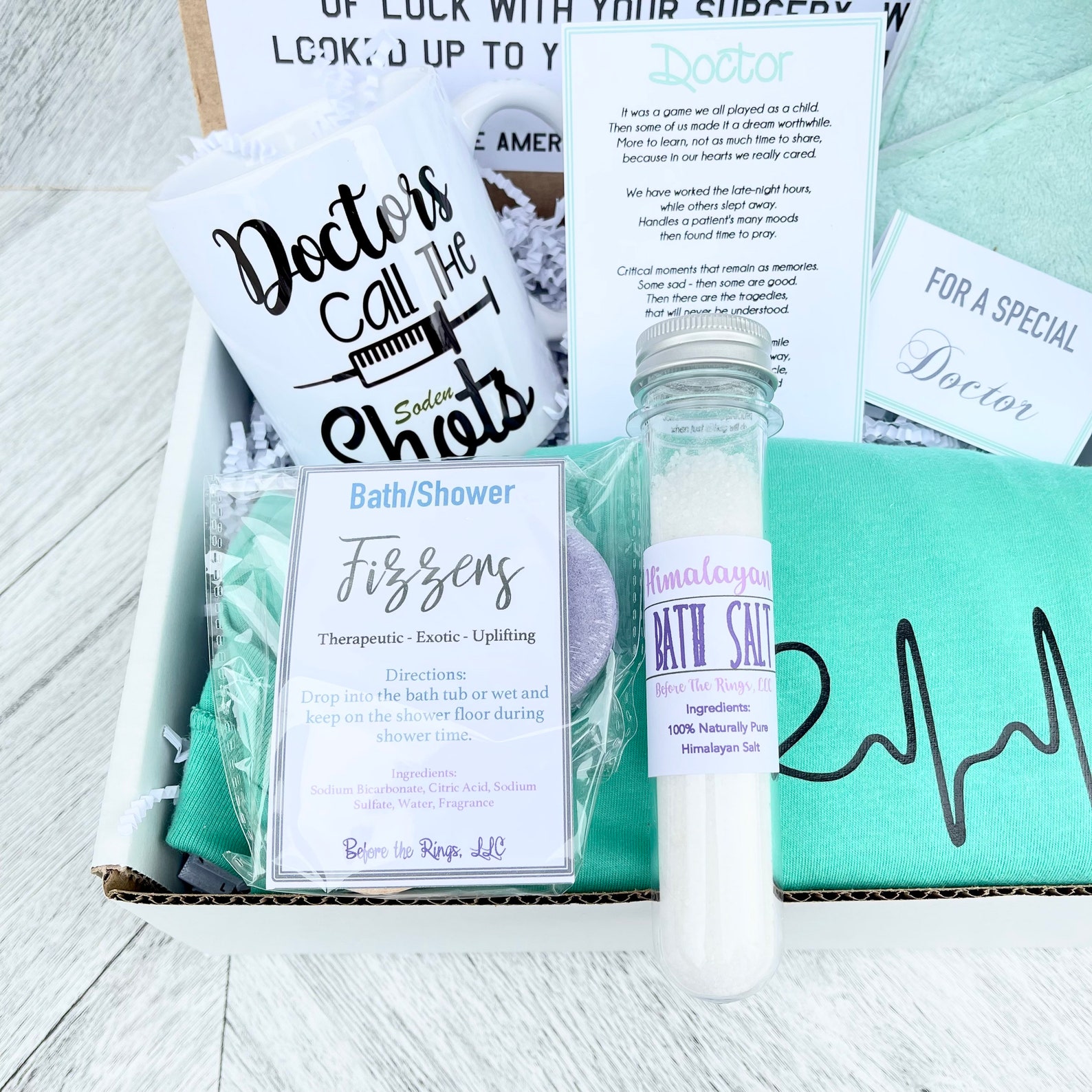 Personalized Doctor Gift Box: Mug, Shirt, Slippers & Spa Set - Etsy