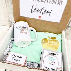Teacher Gift Box - Personalized Teacher Gift - Teacher Gift Set With ...