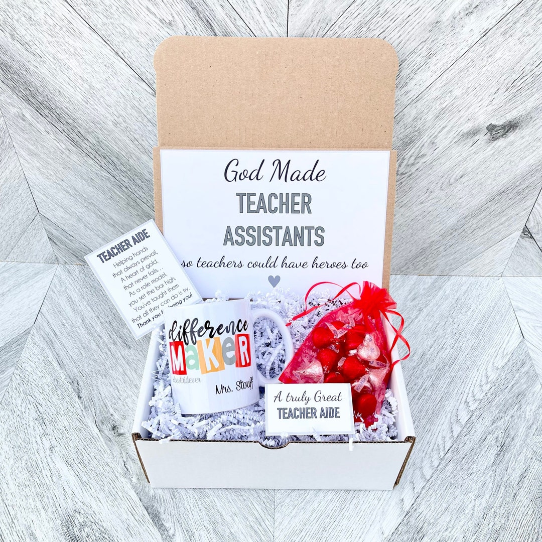 Teacher Aide Gift Box Set - Personalized Teacher Assistant Gift ...