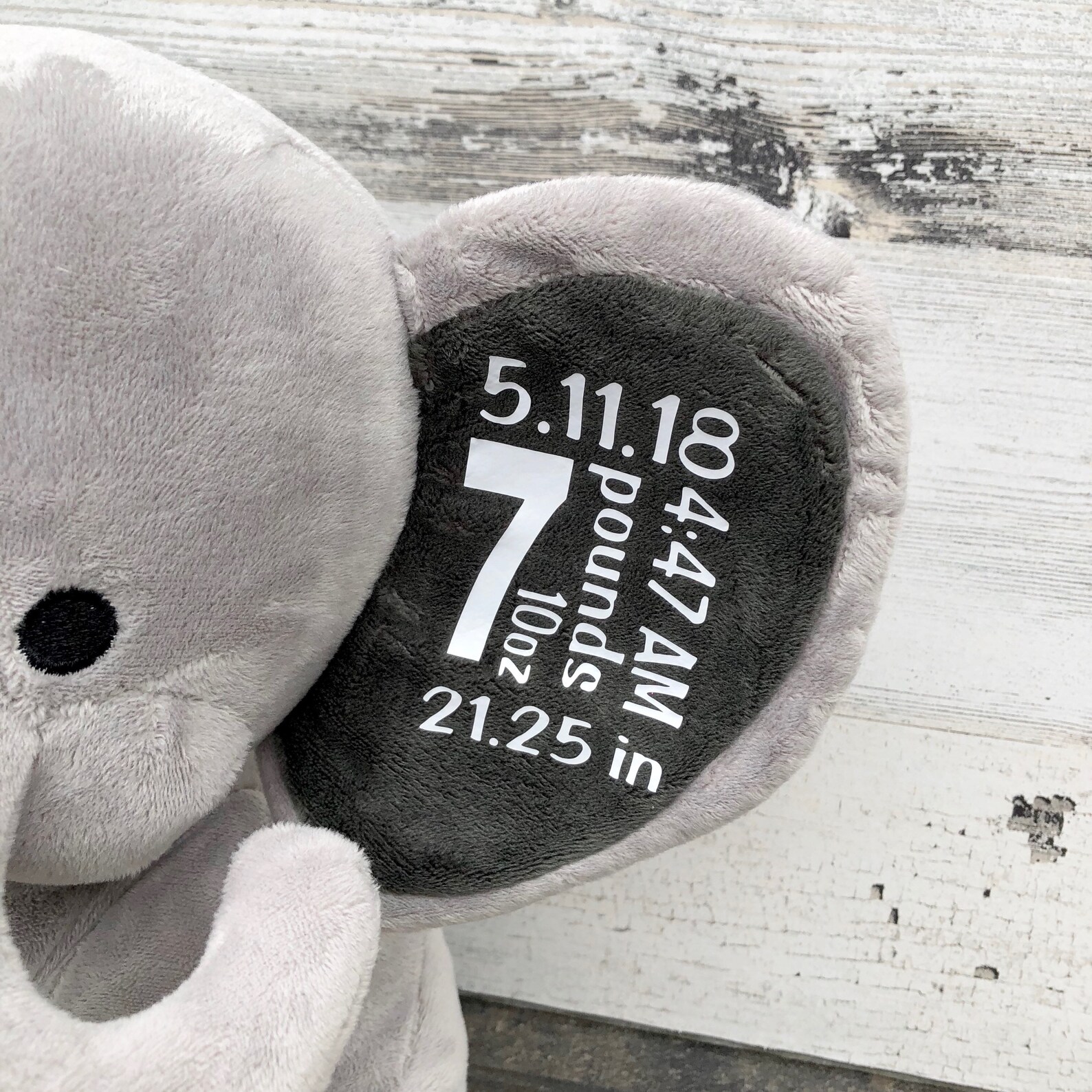 Elephant Baby Stats Gift for New Baby Stuffed Animal | Etsy