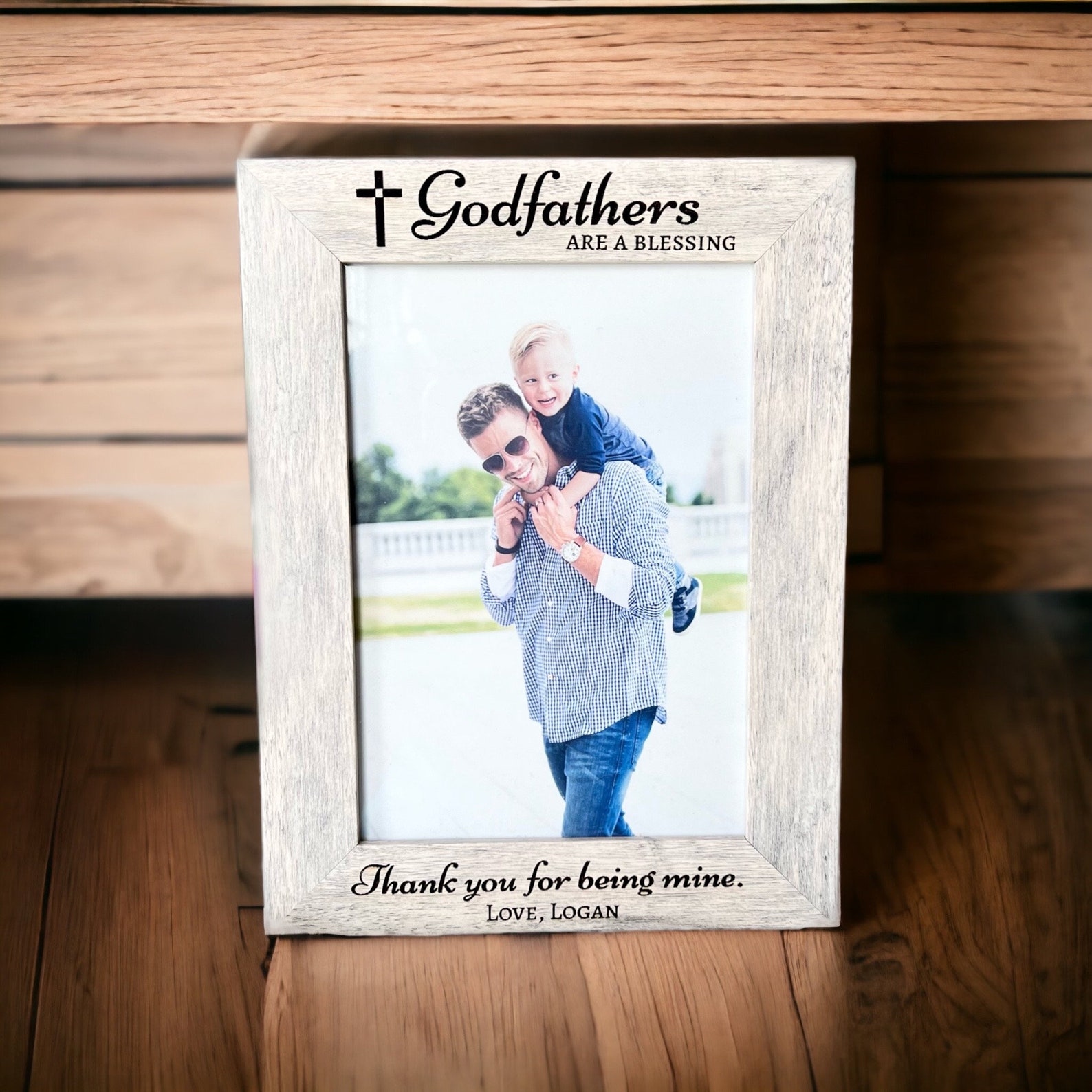 Personalized Godfather Picture Frame: Engraved Wooden Gift - Etsy