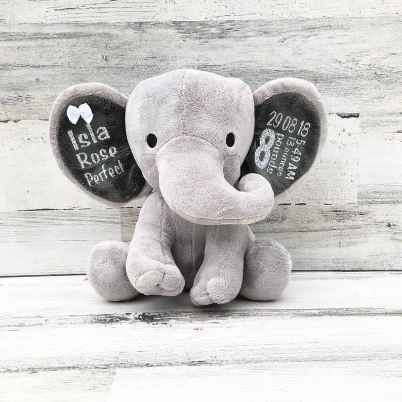 Elephant Baby Stats Gift for New Baby Stuffed Animal | Etsy