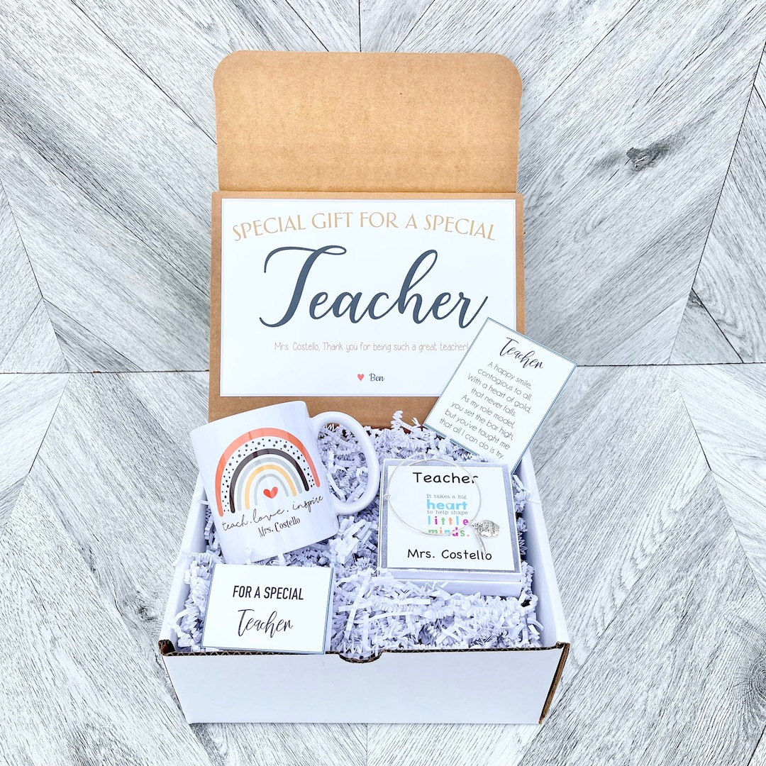 Teacher Gift Box - Personalized Teacher Gift - Teacher Gift Set With ...