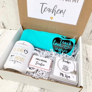 Teacher Gift Box - Personalized Teacher Gift - Teacher Gift Set With ...