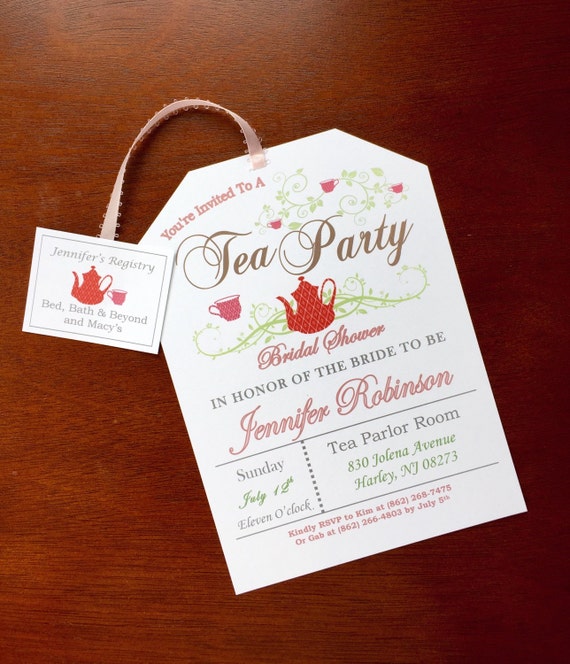 Tea Party Bridal Shower Invitations Etsy