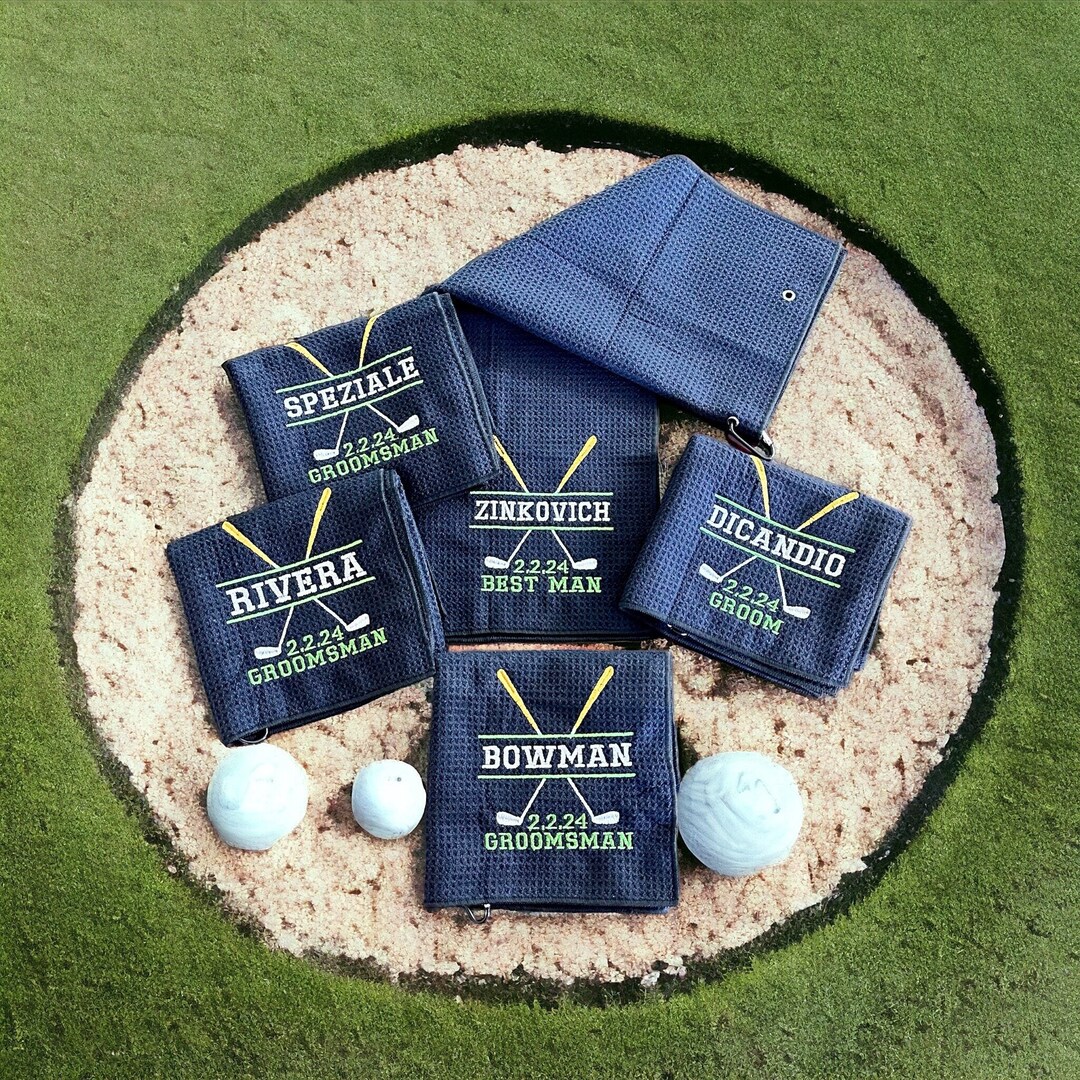 Groomsman Golf Towels Personalized Embroidered Golf Towel Best Man Golf ...