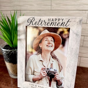 Happy Retirement Engraved Frame - Laser Engraved Personalized ...