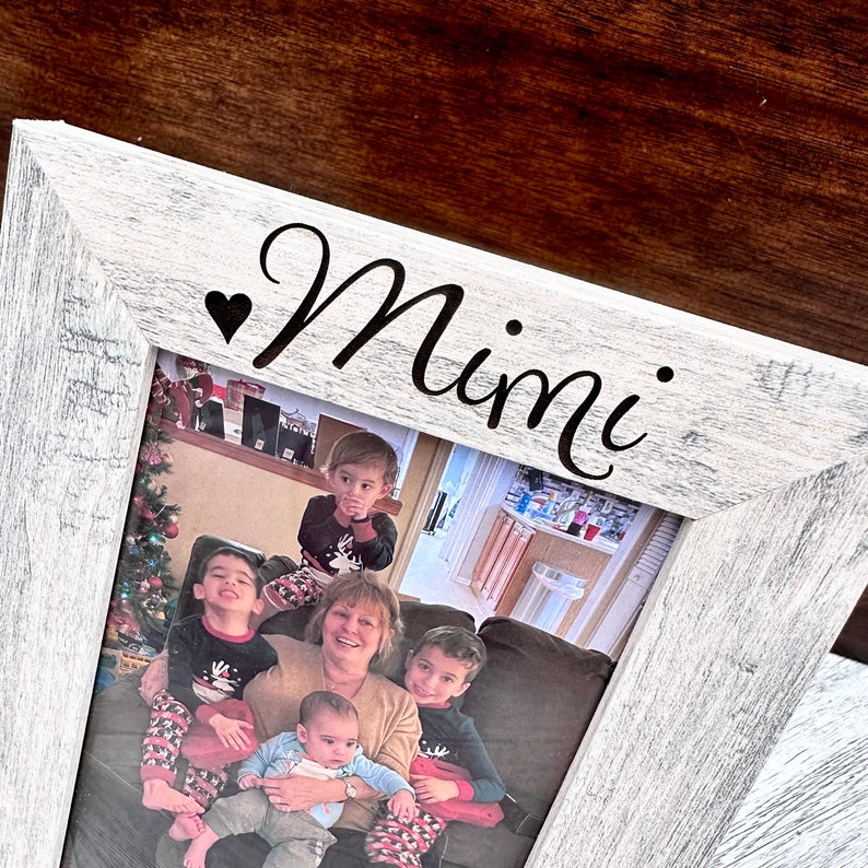 Personalized Mimi Engraved Wooden Picture Frame - Custom Grandparent ...