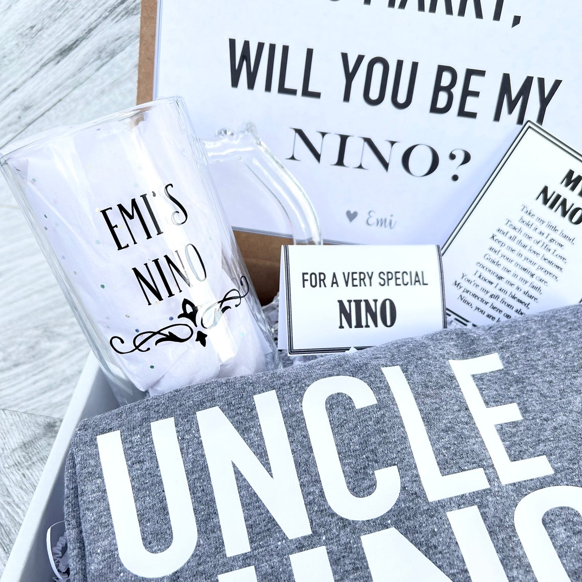 Personalized Nino Gift Box: Uncle Nino Legend T-shirt & Beer Mug - Etsy