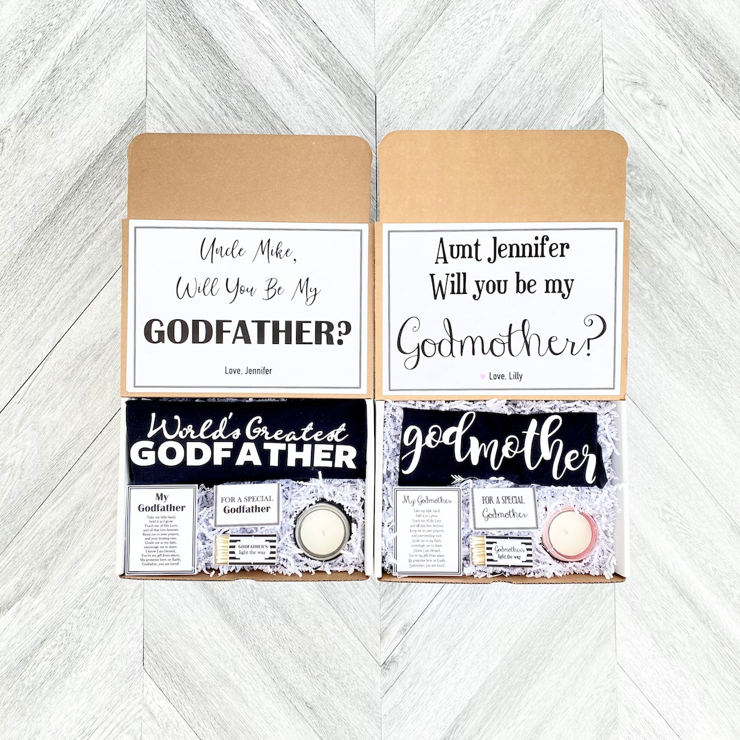 Personalized Godparent Proposal Box Set: Godmother & Godfather Gift - Etsy