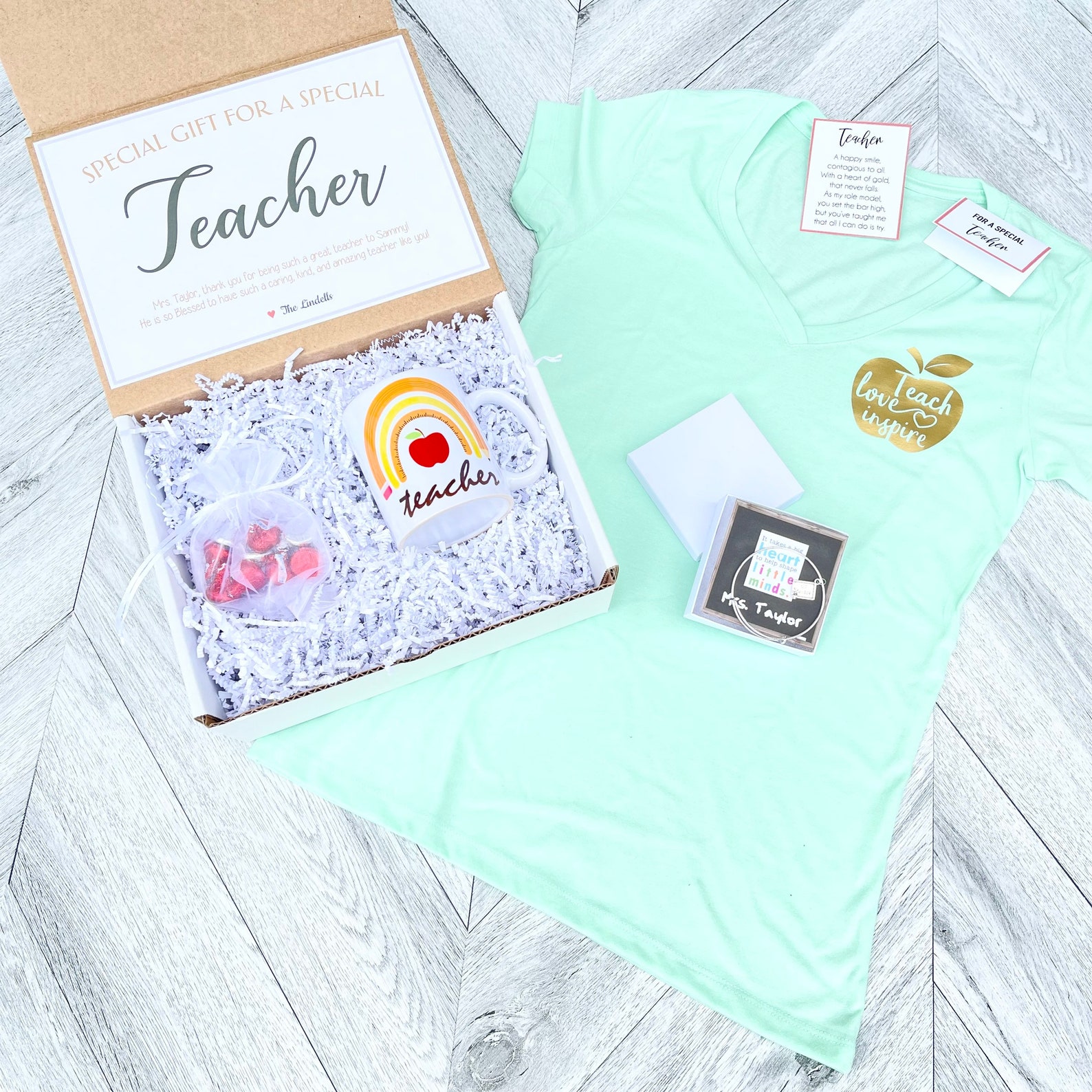 Teacher Gift Box - Personalized Teacher Gift - Teacher Gift Set With ...