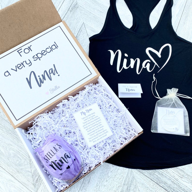 Nina Gift For a Special Nina Gift Box Nina Tank and Wine | Etsy